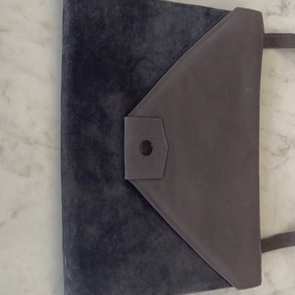 French Charles Jordan Dark Grey Leather/Suede Envelop… - Gem